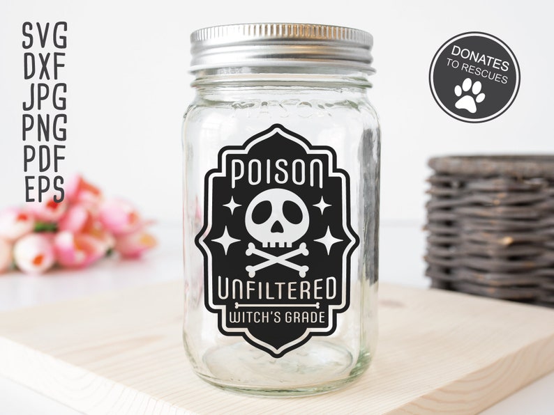 Poison Halloween Label SVG Cricut Silhouette More | Etsy