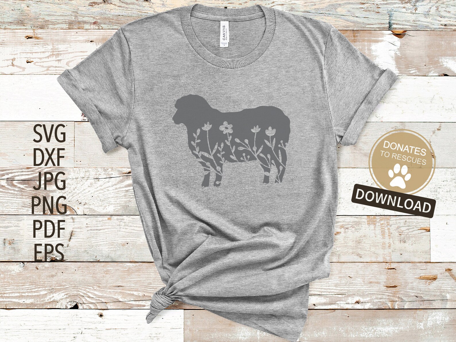 Floral Sheep Silhouette SVG Sheep Svg Floral Sheep SVG - Etsy