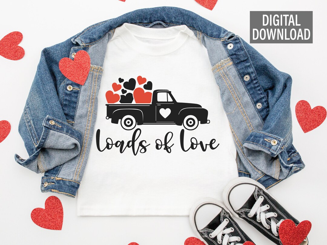 Loads of Love Svg Valentines Vintage Truck Svg Cricut, Silhouette More ...