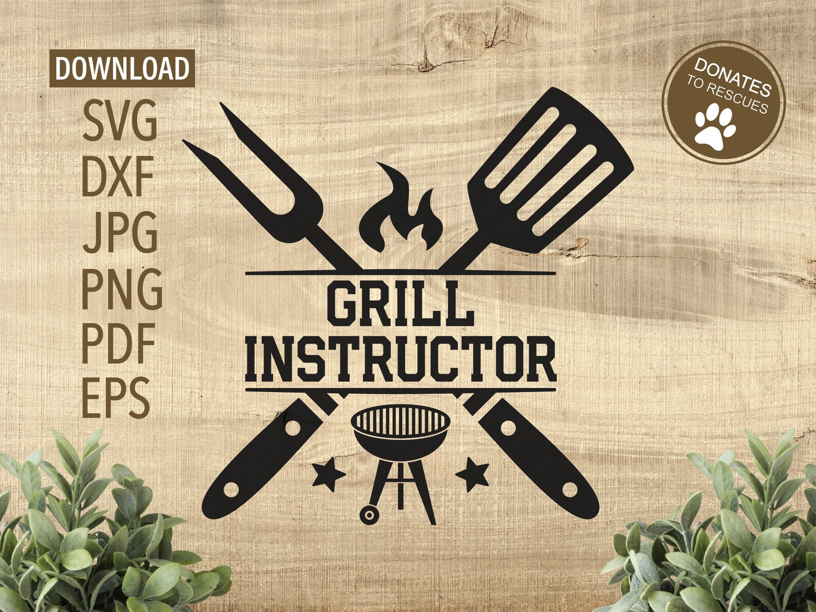Grill Instructor SVG BBQ SVG Cricut Silhouette More - Etsy