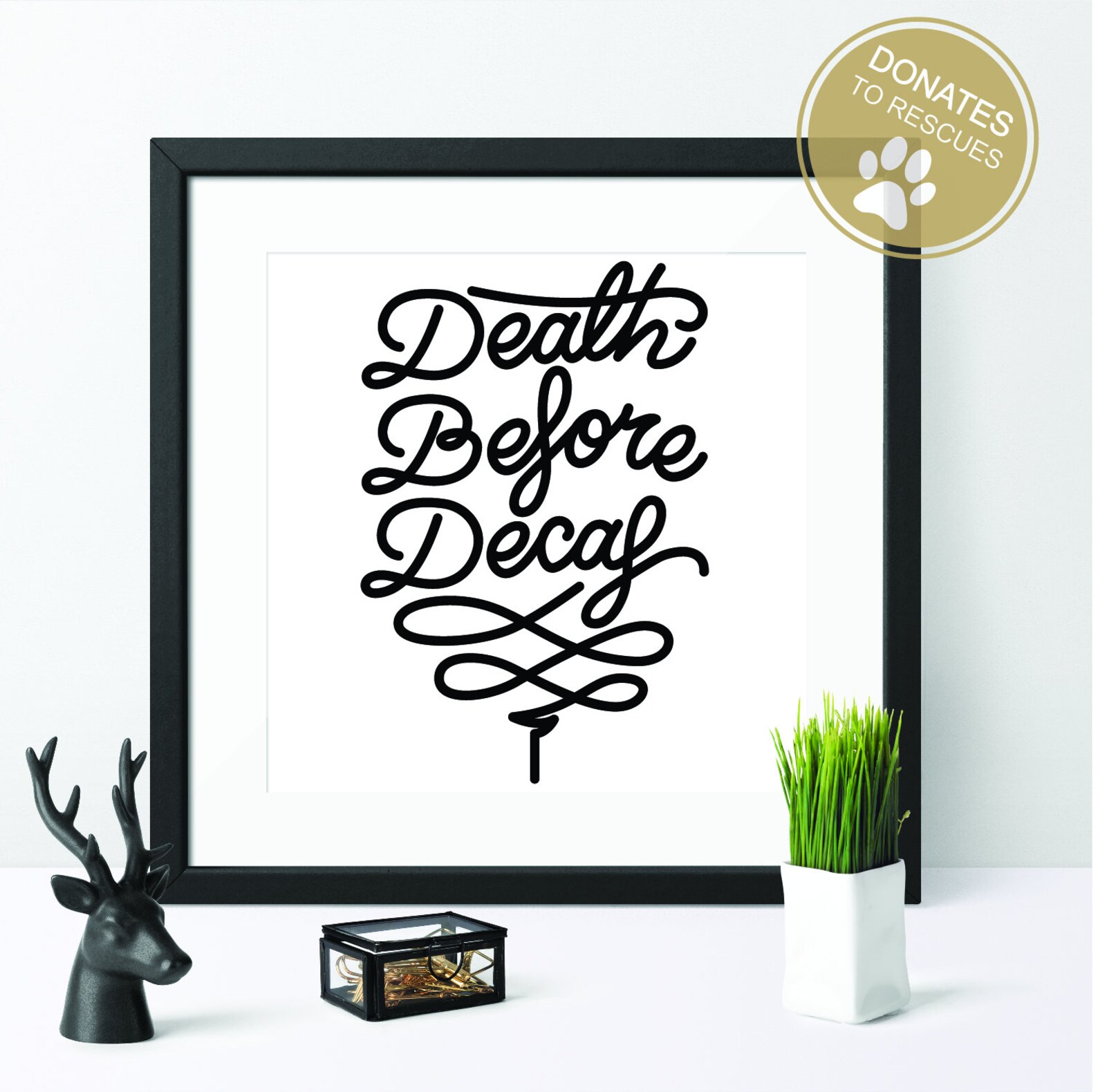 Death Before Decaf Hand Lettering SVG | DXF | Coffee Shirt Svg ...