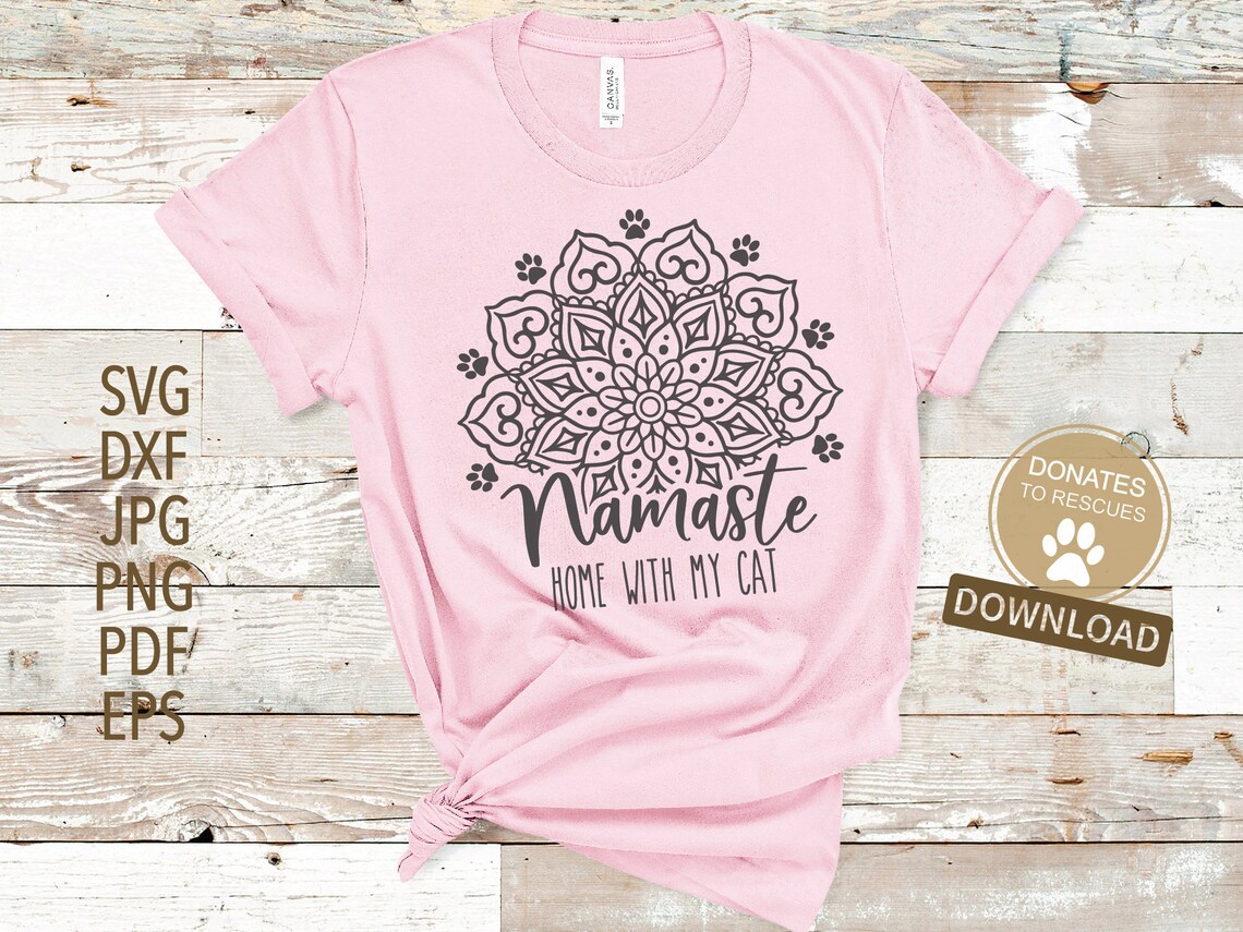 Namaste Home With My Cat SVG Cat Svg Cat Mom Yoga Svg | Etsy