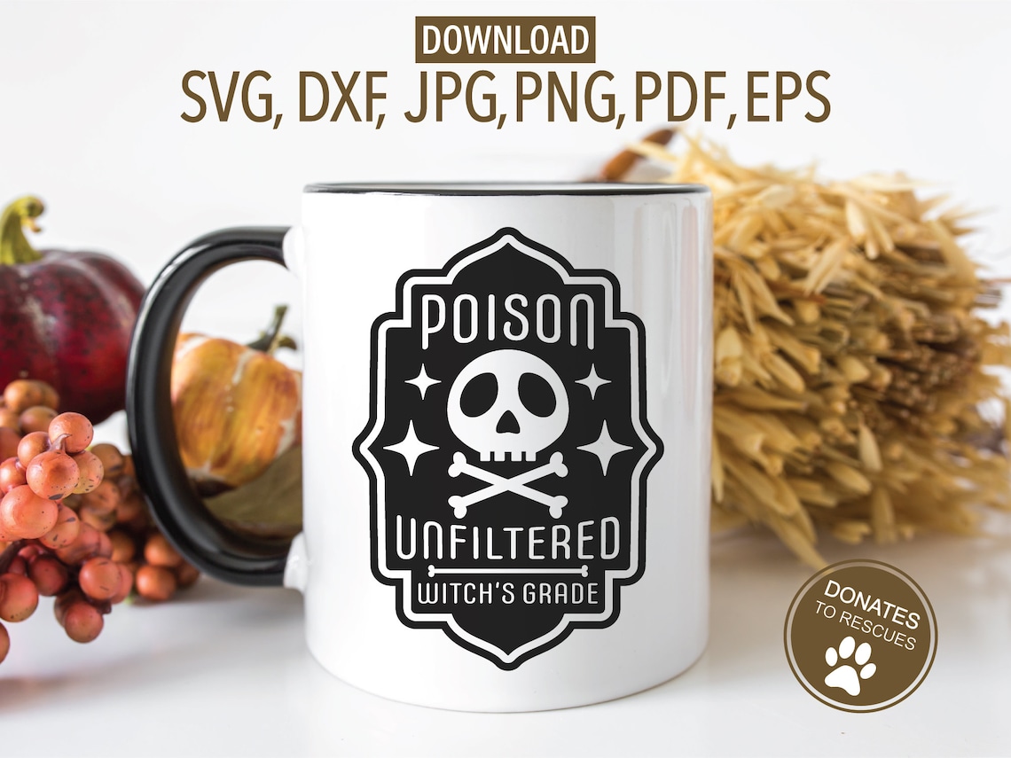 Poison Halloween Label SVG Cricut Silhouette More | Etsy