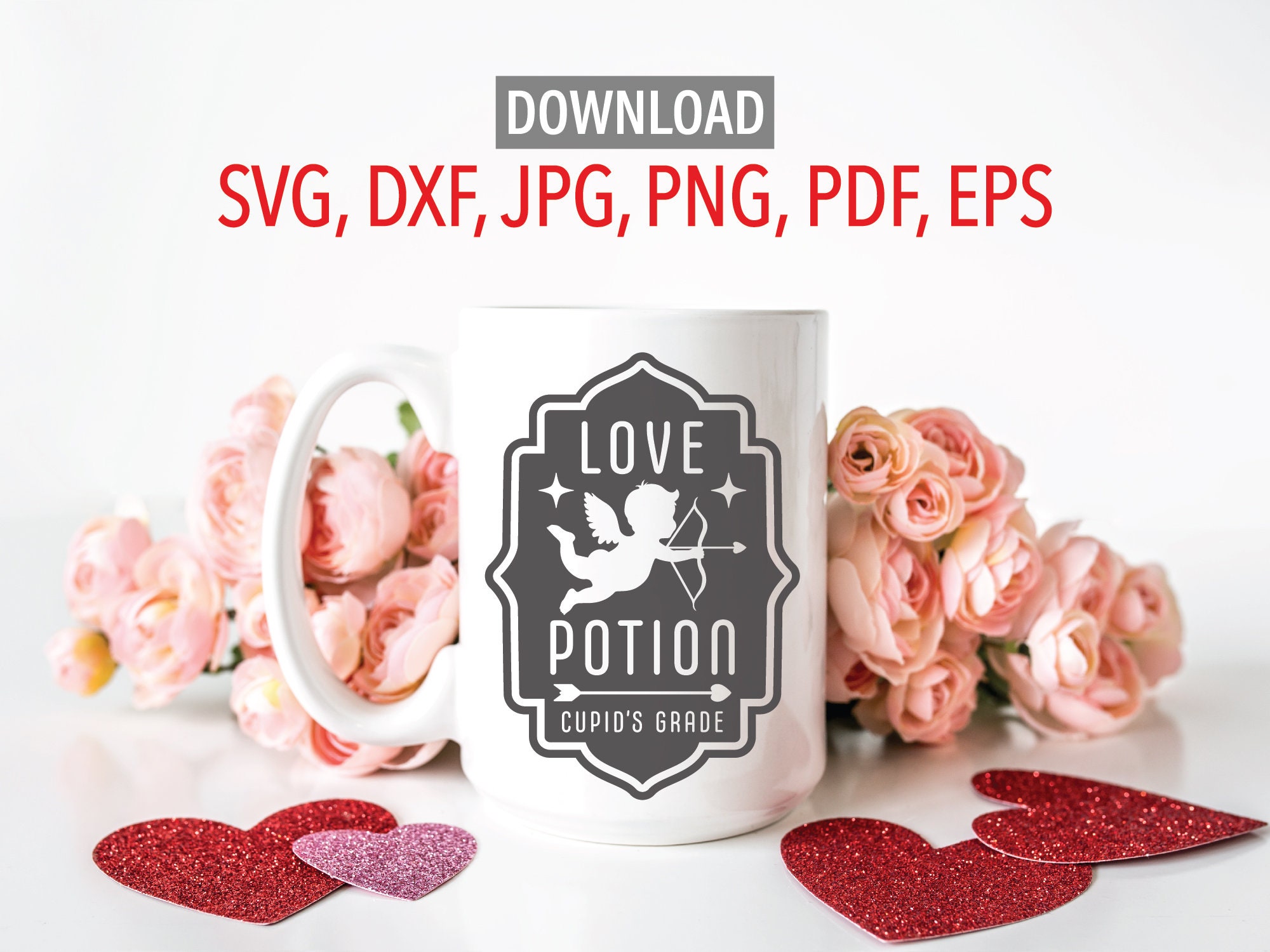 Love Potion Cupid's Grade Label SVG Valentine's Day | Etsy