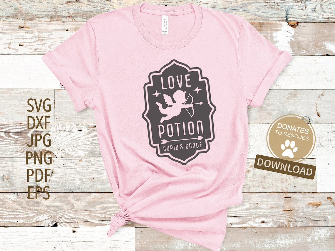 Love Potion Cupid's Grade Label SVG Valentine's Day | Etsy