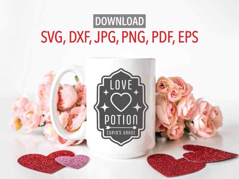 Love Potion Valentine's Day SVG Cricut Silhouette | Etsy