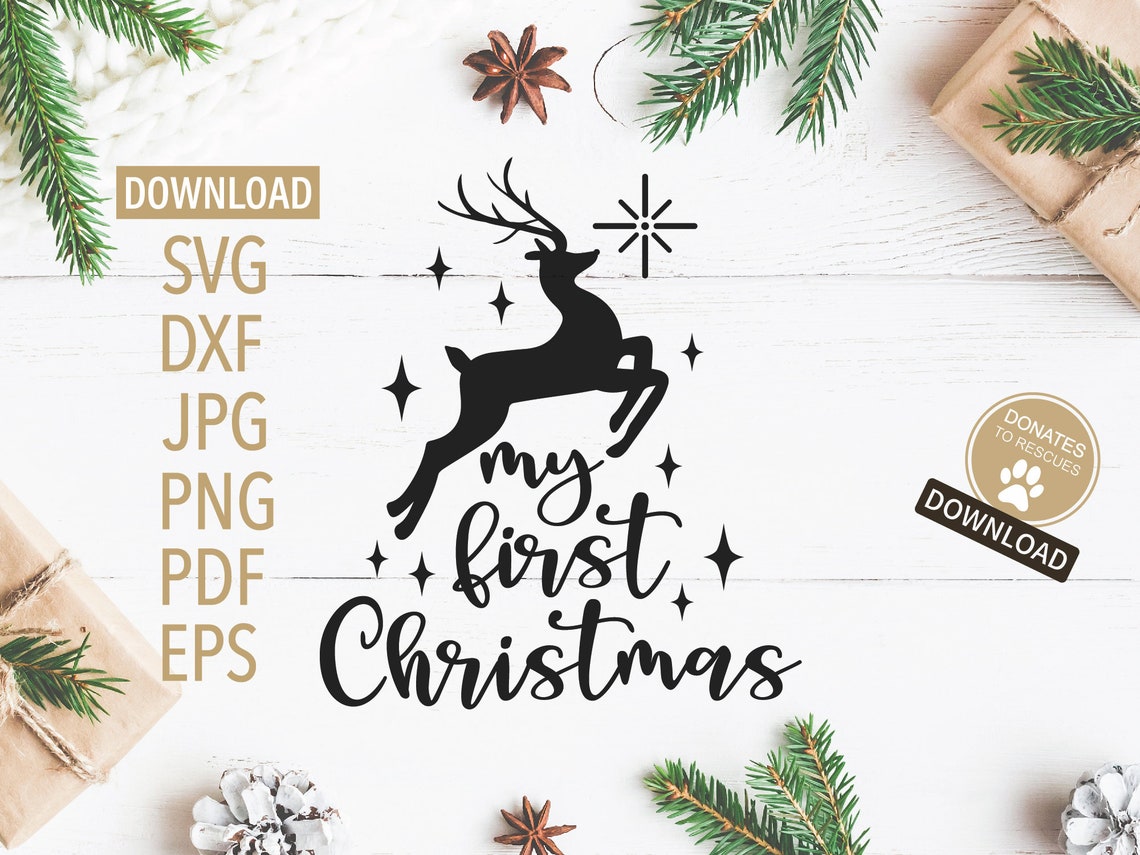 My First Christmas SVG Reindeer Svg Christmas Svg My - Etsy