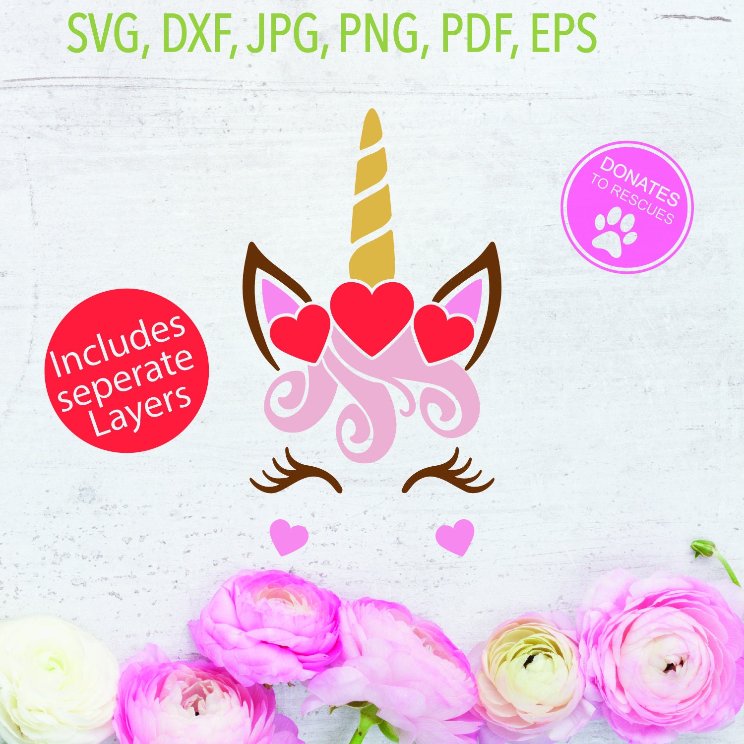 Valentine Unicorn Svg Unicorn SVG DXF Valentines Shirt | Etsy