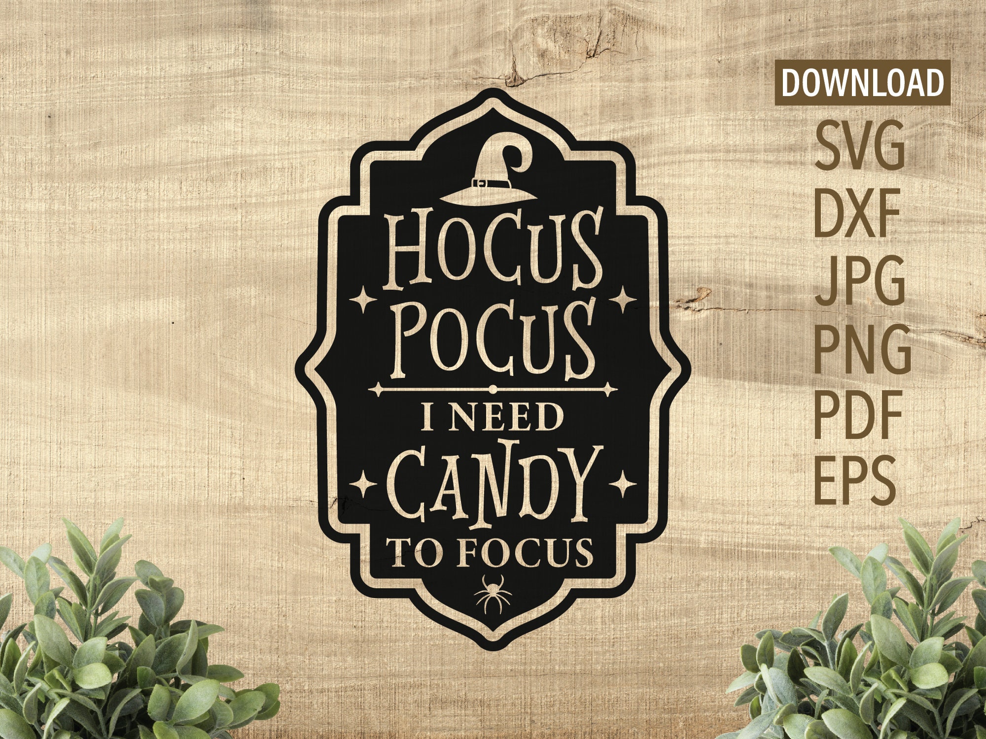 Hocus Pocus I Need Candy to Focus Label SVG Cricut - Etsy