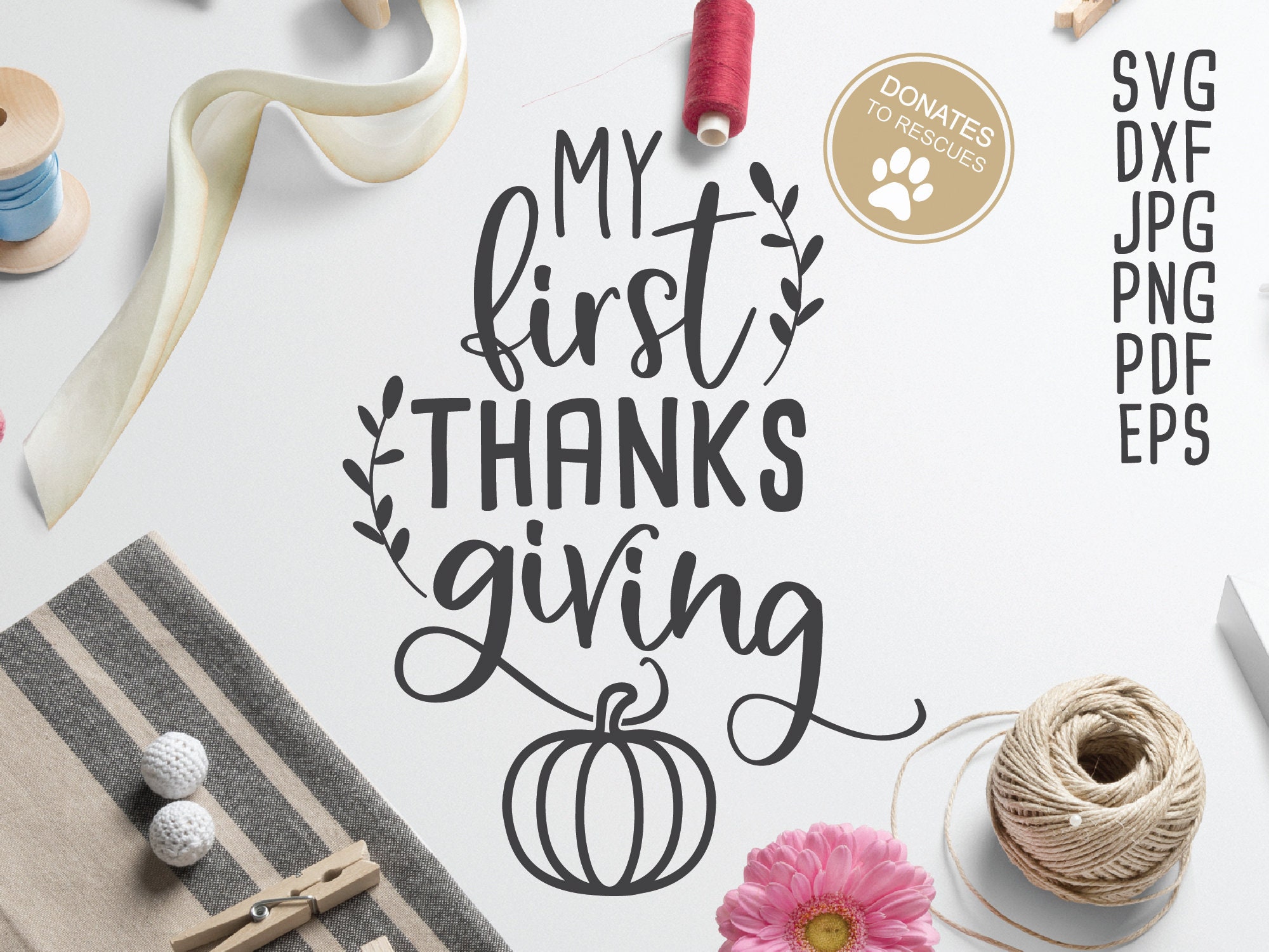 My First Thanksgiving SVG Cricut Silhouette More - Etsy