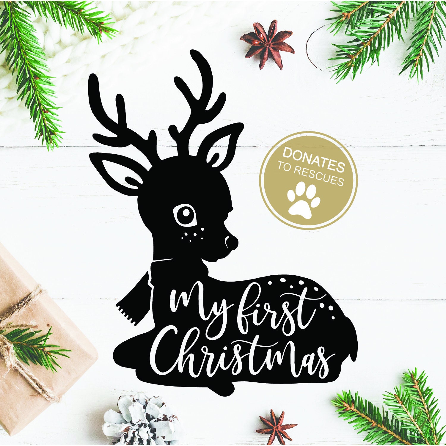 My First Christmas SVG | Baby Reindeer Svg | DXF | Christmas SVG | Baby ...