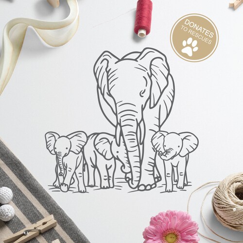 Mama and Baby Elephant Clipart SVG Cricut Silhouette More - Etsy
