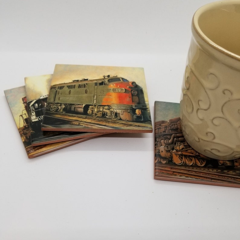 Train Coasters Train Drink Coasters Train Coaster Set - Etsy