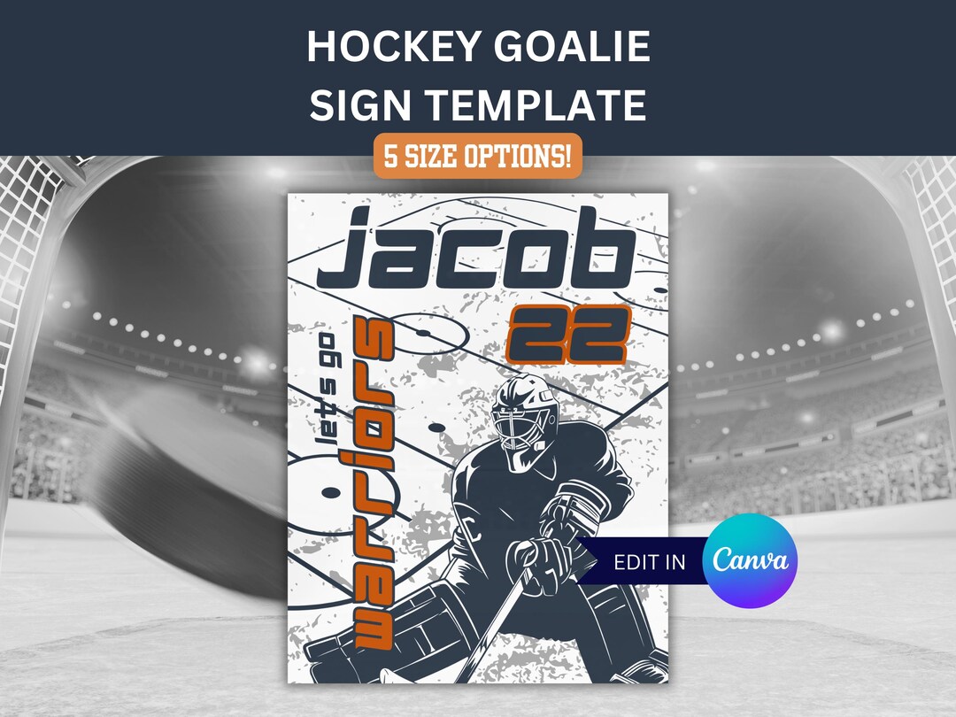Hockey Goalie Locker Sign Template for Hockey Hotel Door Sign for ...