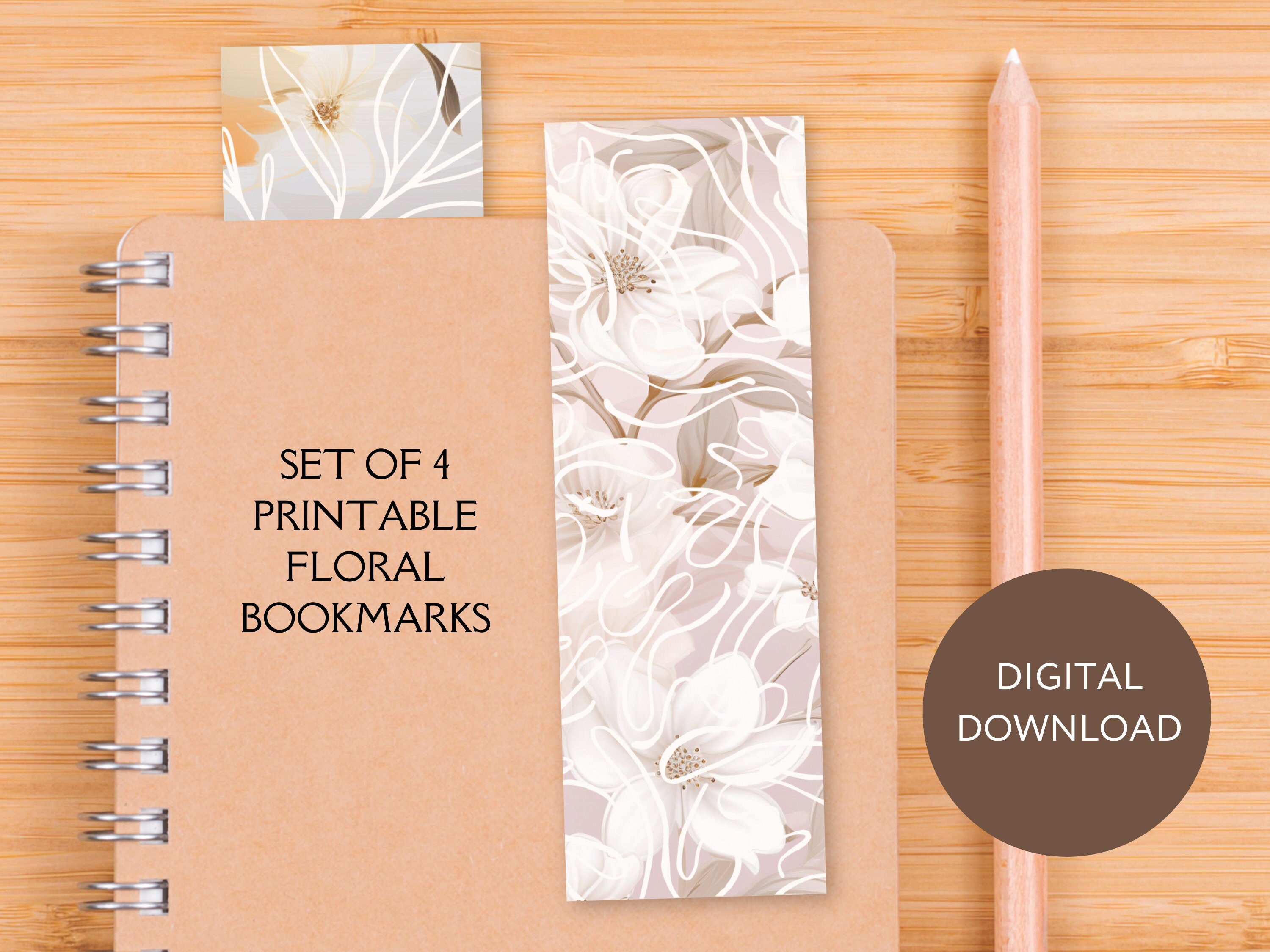 Printable Bookmarks Instant Download Light Academia Floral Bookmarks ...