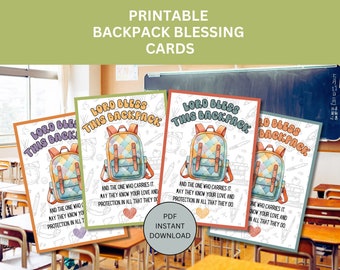Backpack Blessing Printable Cards for Backpacks Prayer Tags Lord Bless ...