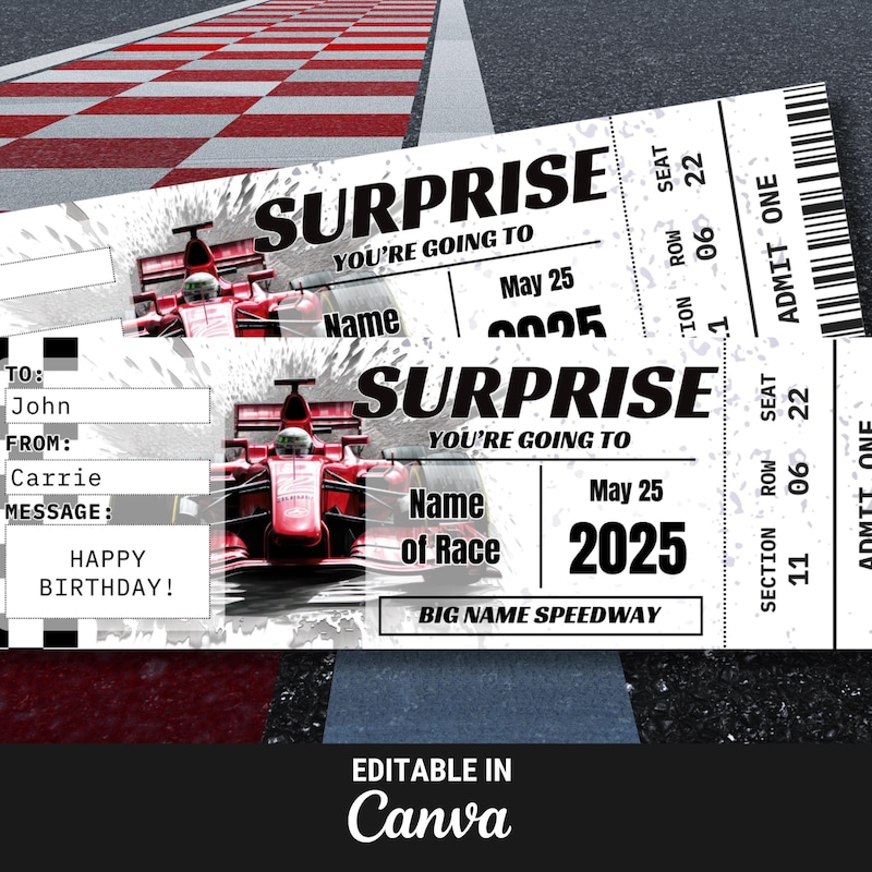 Concert Ticket Cars - Etsy