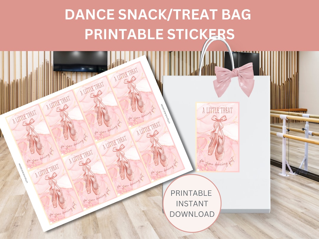 Printable Dance Treat Bag Tag Stickers for Dance Snack Duty Recital Day ...