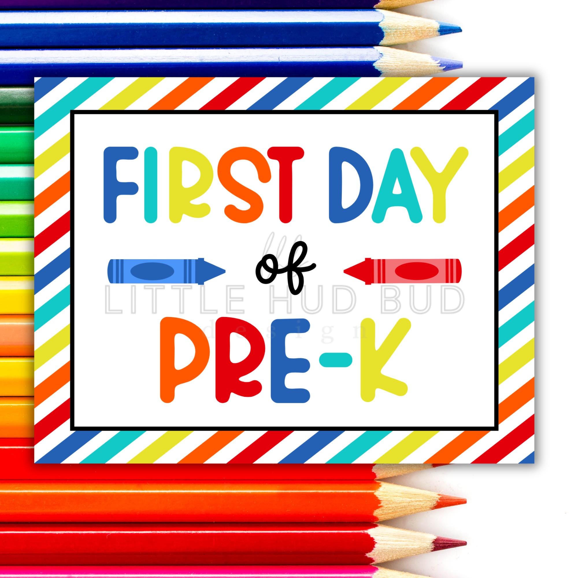 Printable First Day of Pre-k Sign for First Day of Preschool Instant ...