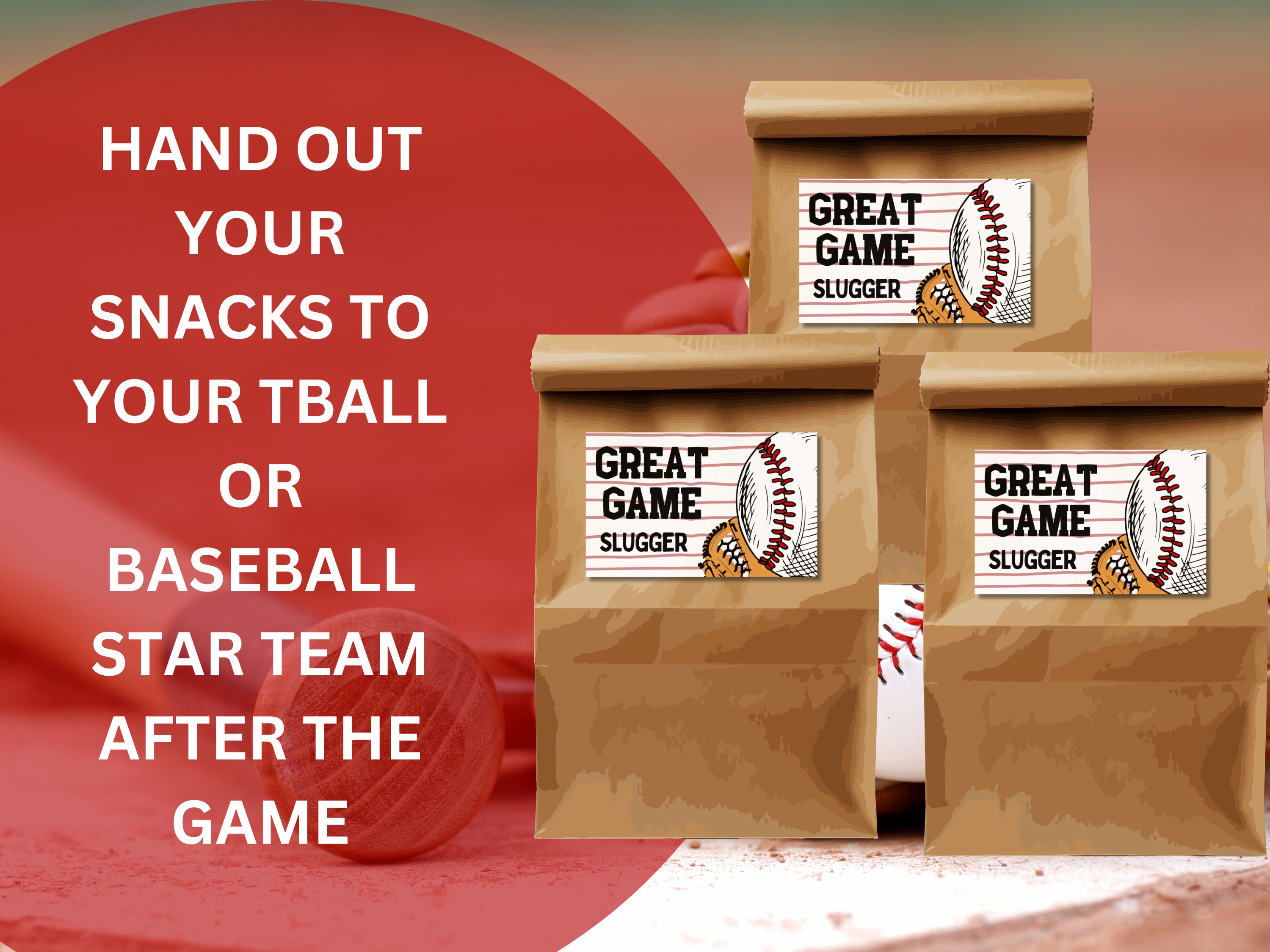 Printable Snack Bag Tag Stickers for T-ball Snack Duty Snack Bag Label ...