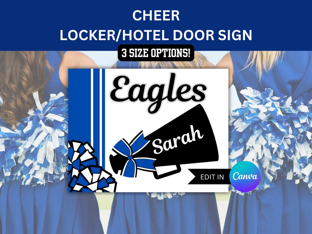Cheer Locker Decoration Template for Cheer Competition Signs Editable ...