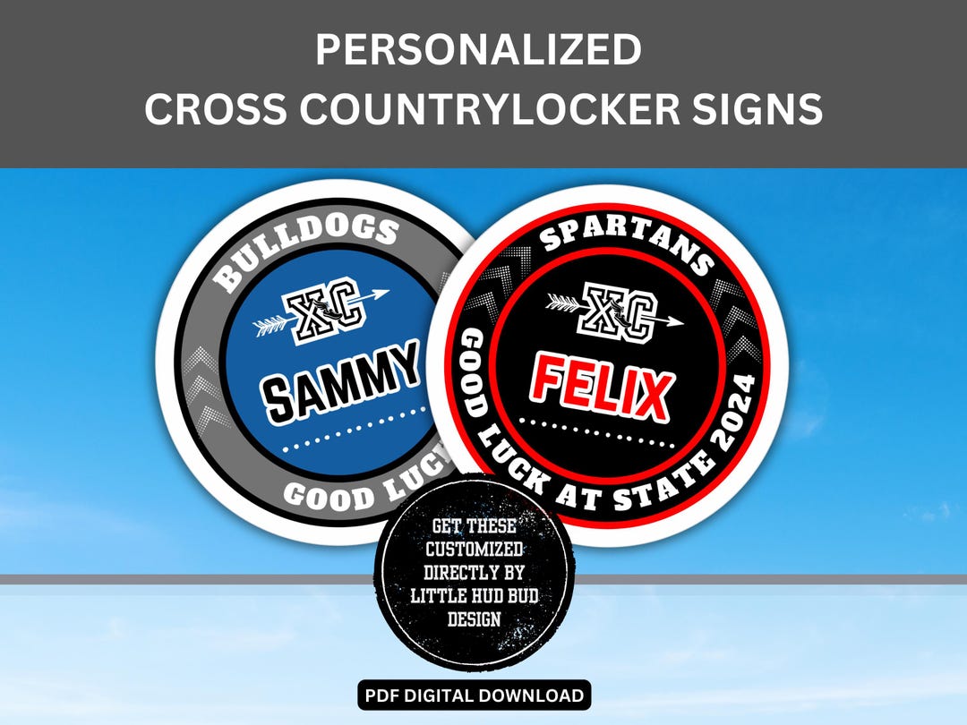 Customized Cross Country Locker Signs for Digital Download Cross ...