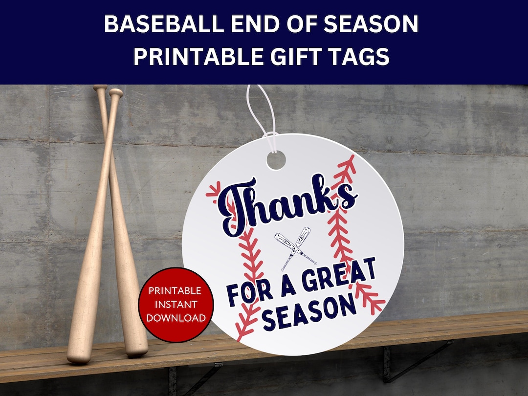 Baseball Gift Tags for End of Season Gift Bag Tags for T-ball Snack Tag ...