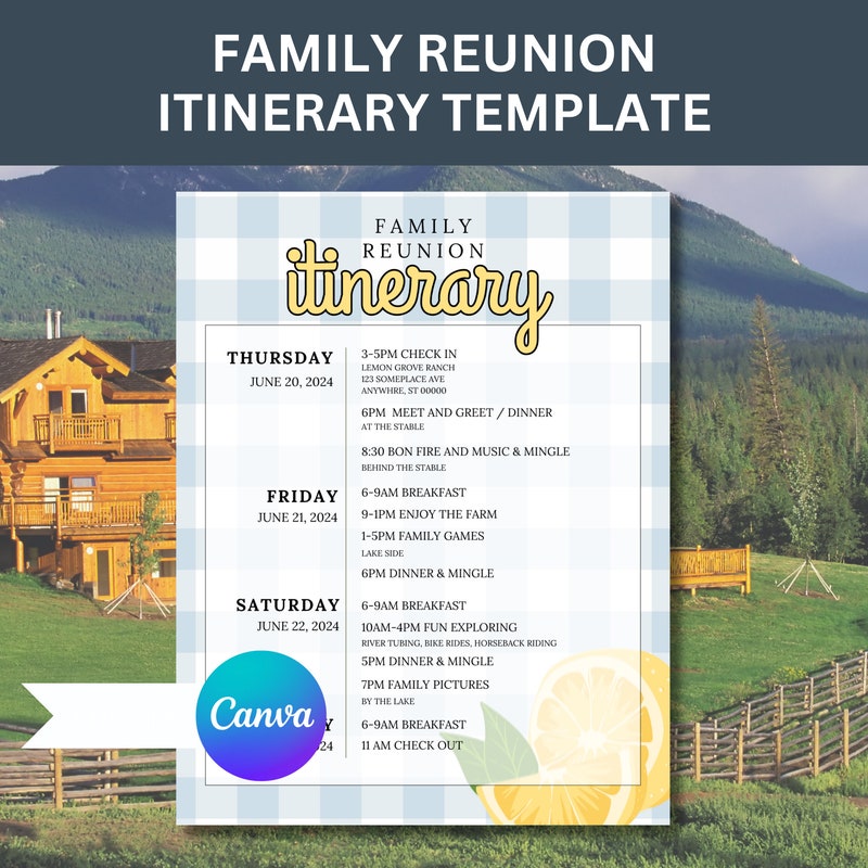 Family Reunion Program Template - Etsy