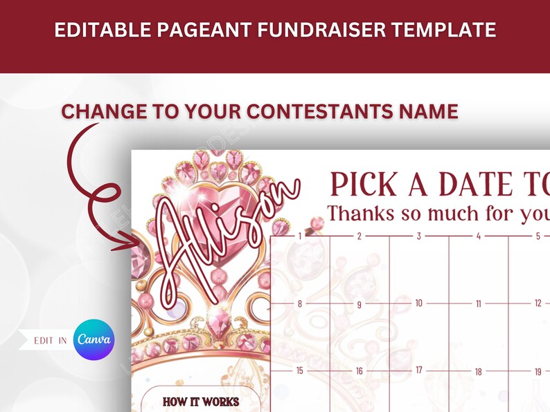 Pageant Fundraiser Template for Personalized Pageant Fundraising ...