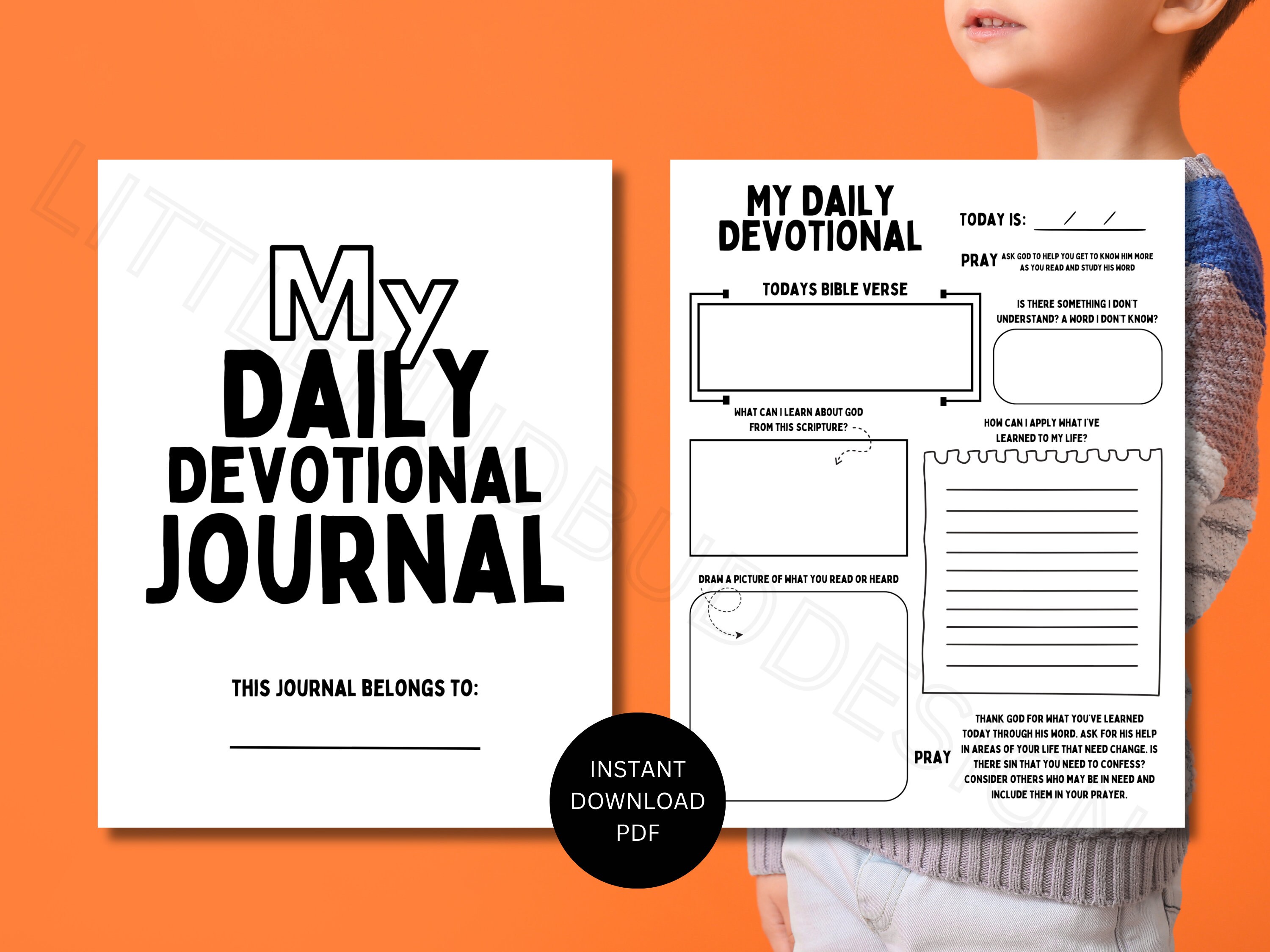Bible Study Bundle for Kids Daily Devotional Worksheet Sermon Notes ...