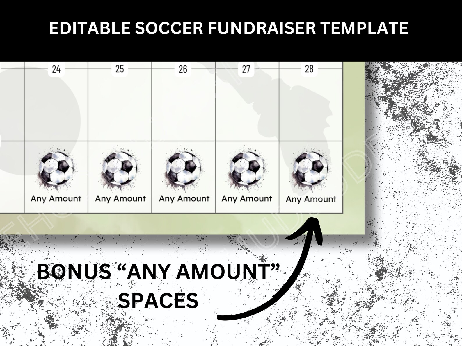 Editable Soccer Calendar Fundraiser for Soccer Pick a Date to Donate ...