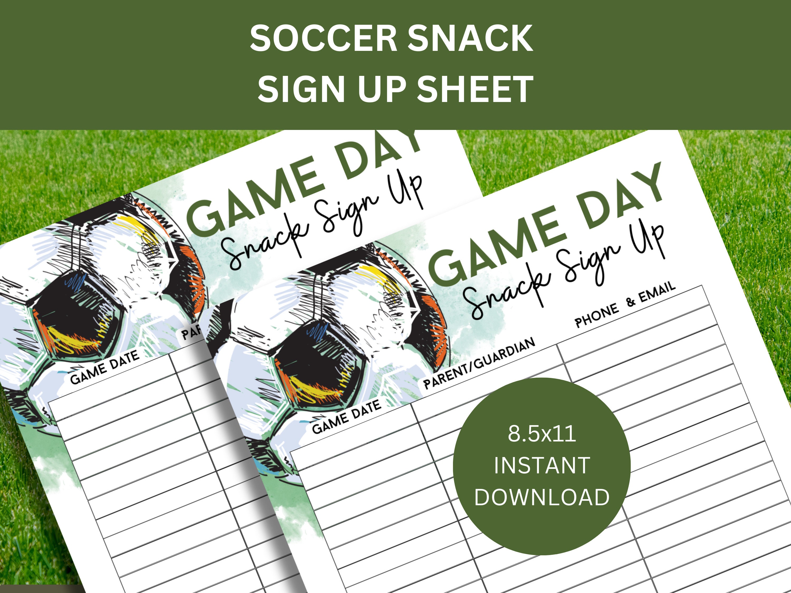Printable Soccer Snack Schedule for Snacks Soccer Snack Sign up Sheet ...