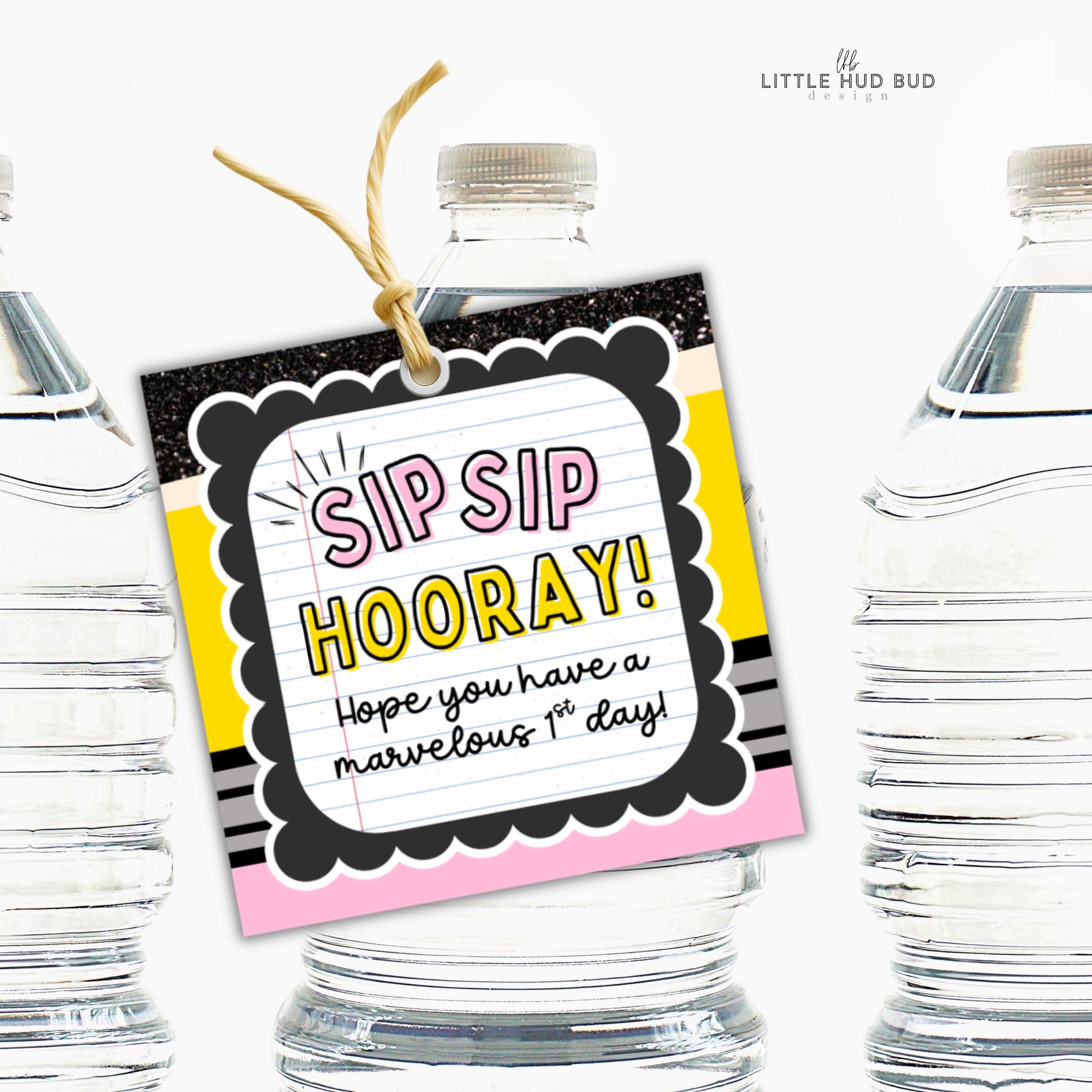 Sip Sip Hooray Back to School Teacher Tumbler Gift Tag for School Staff ...