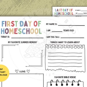 First Day of Homeschool Questionnaire All About Me Back to School ...