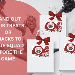Cheer Snack Bag Tag for Cheerleading Treat Bag Sticker for Cheer ...