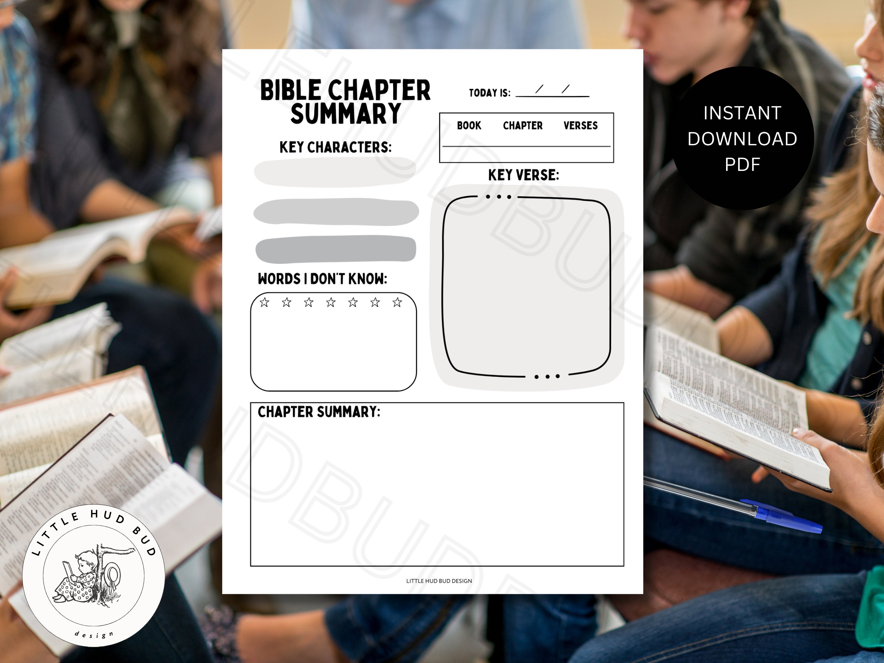 Bible Chapter Summary Worksheet for Kids Bible Study Worksheet for ...