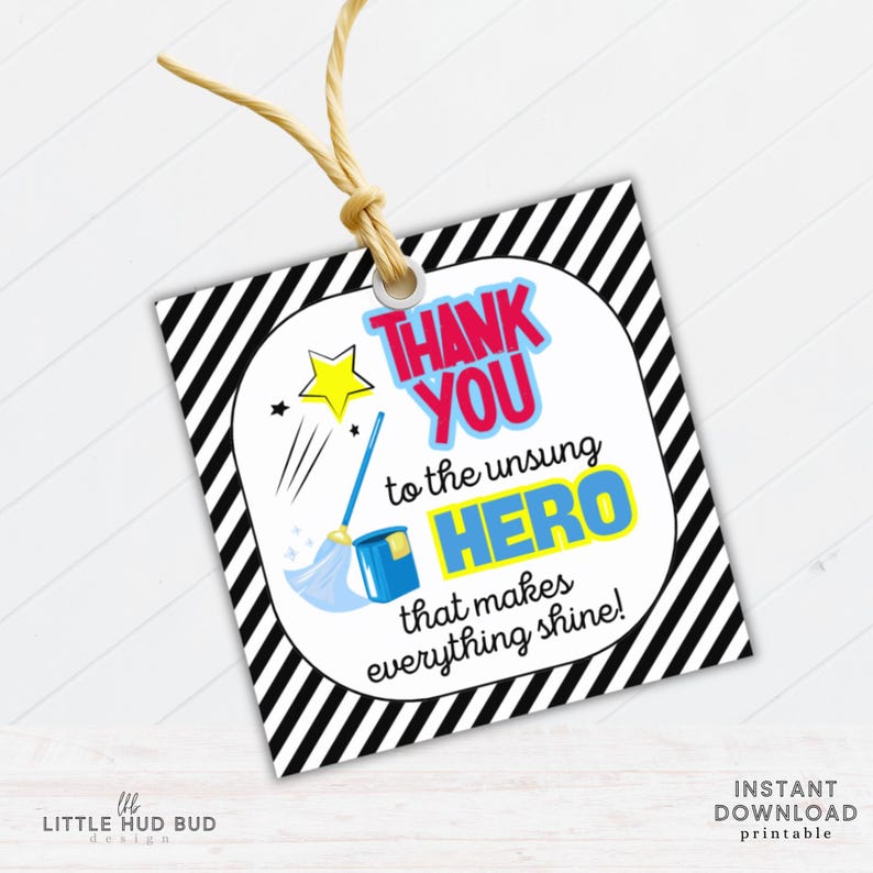 Custodian Appreciation Gift Tag Printable School Custodian Appreciation ...