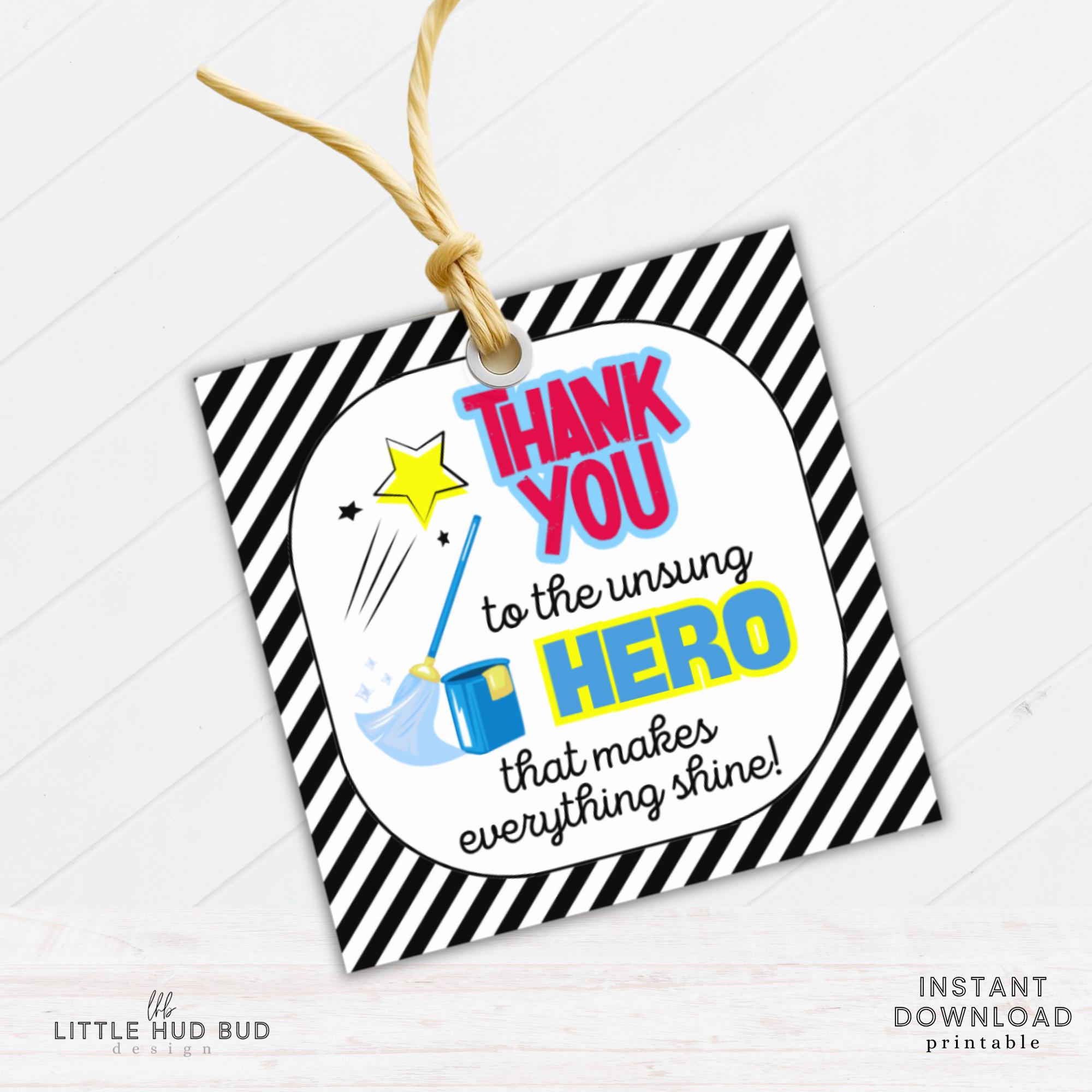 Custodian Appreciation Gift Tag Printable School Custodian Appreciation ...