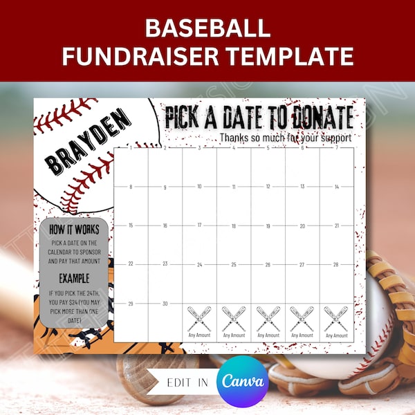 Baseball Calendar Pick a Date - Etsy