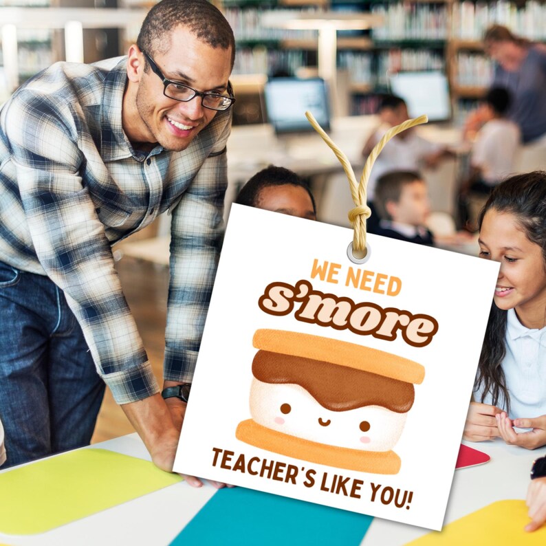 Printable S'mores Teacher Gift Tag for Smores Favor for Teacher ...