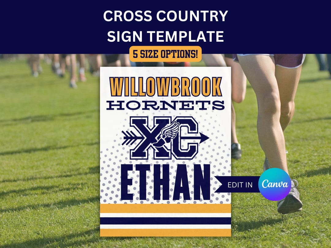 Cross Country Locker Sign Template for Cross Country Meet Sign for Team ...