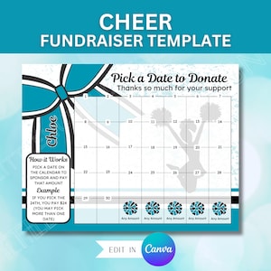 Editable Cheerleading Calendar Fundraiser for Cheer Pick a Date to ...