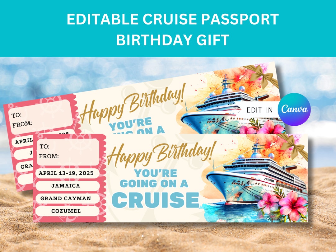Editable Cruise Ticket Template for Cruise Boarding Pass Surprise ...