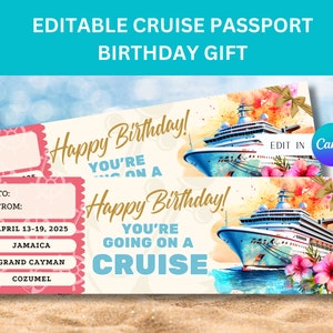 Editable Cruise Ticket Template for Cruise Boarding Pass Surprise ...