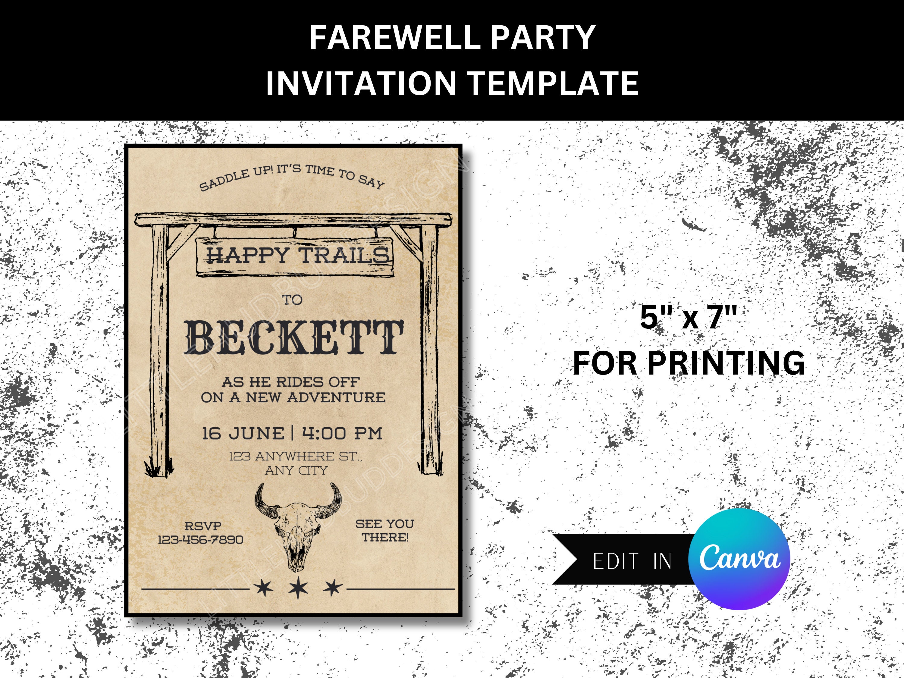 Editable Farewell Party Invitation for Going Away Party Invite Template ...