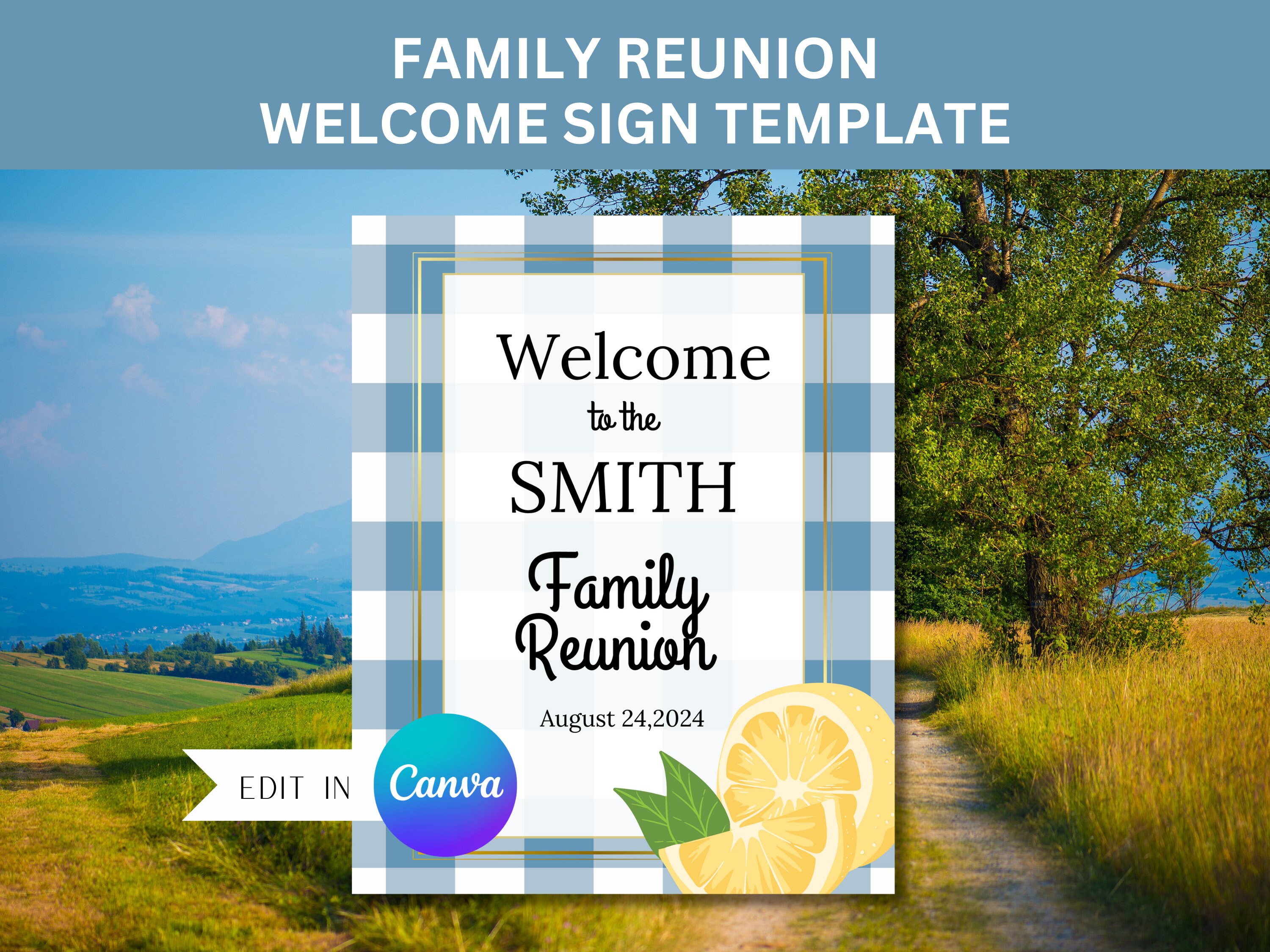 Family Reunion Welcome Sign Template for Family Reunion Edit in Canva ...