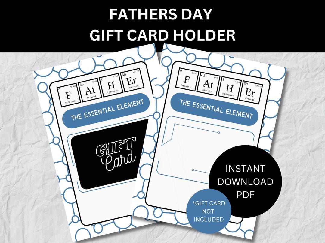 Printable Fathers Day Gift Card Holder for Dad Gift for Father the ...
