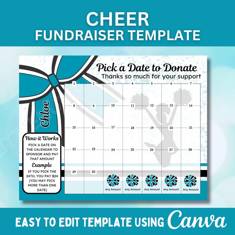 Custom Cheer Bow Teal - Etsy