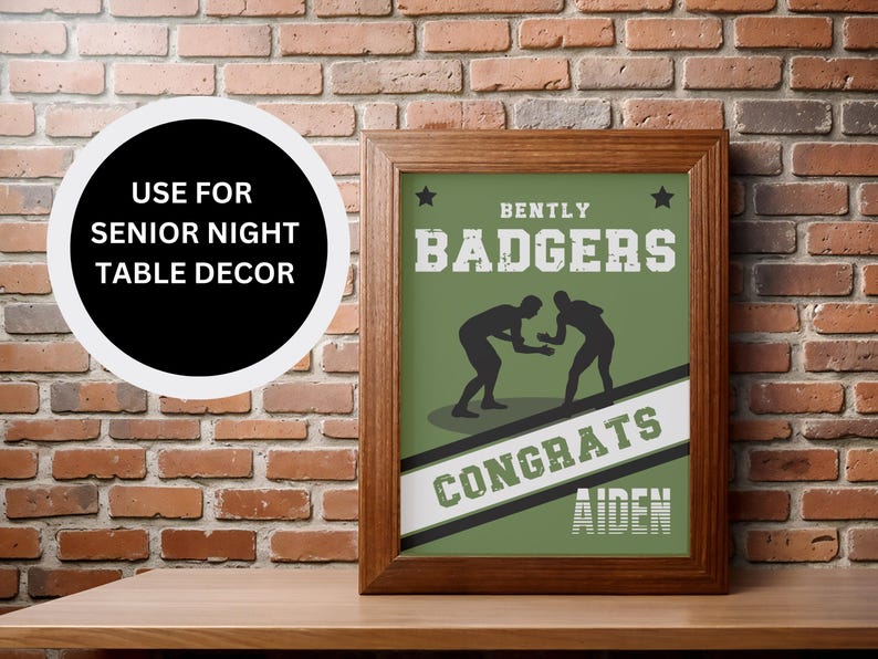Wrestling Locker Sign Template for Wrestling Meet Sign for High School ...