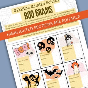 Editable Boo Gram PTO Fall Fundraiser Templates for PTA Autumn ...